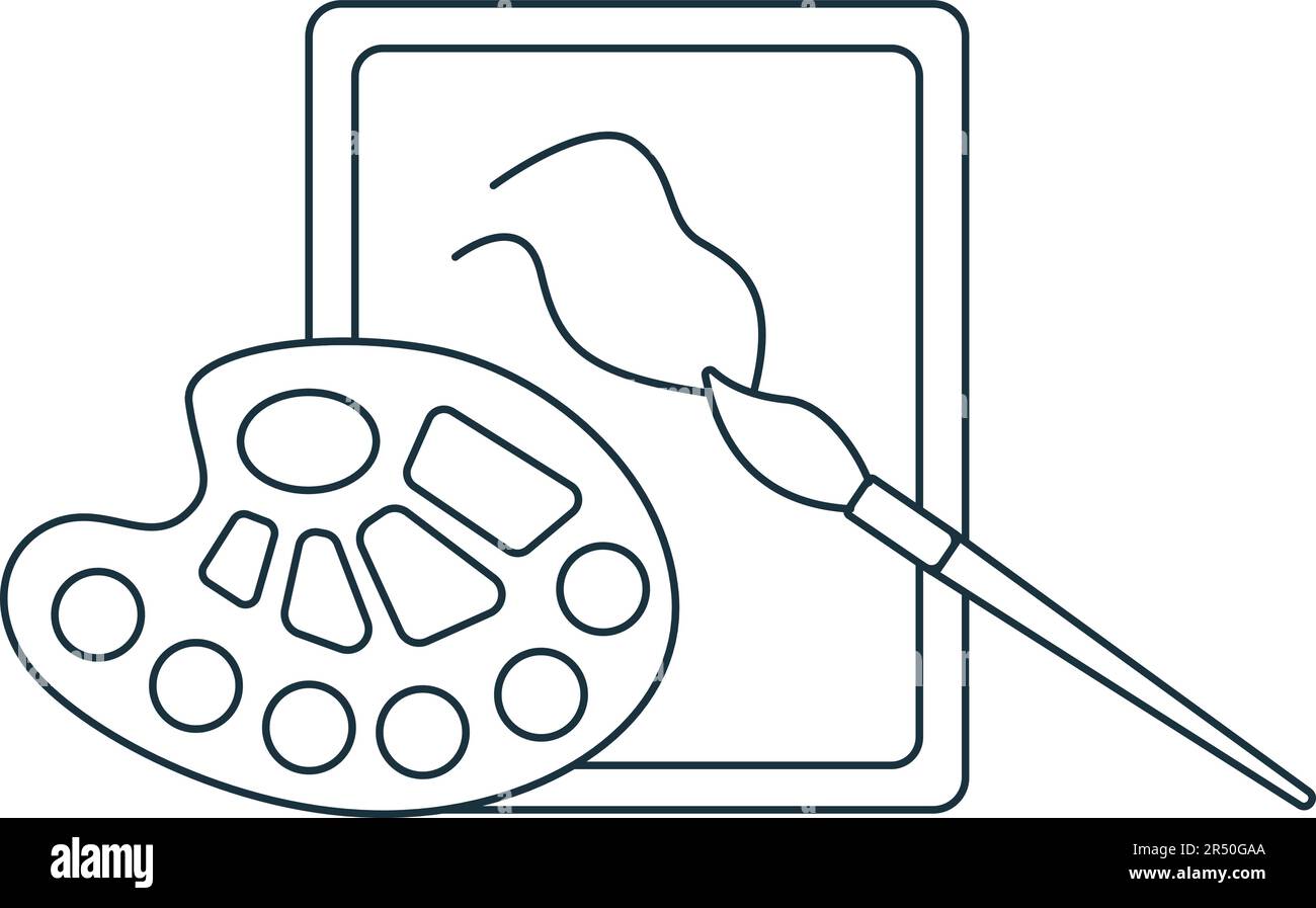 Painting icon. Monochrome simple sign from hobby collection. Painting ...