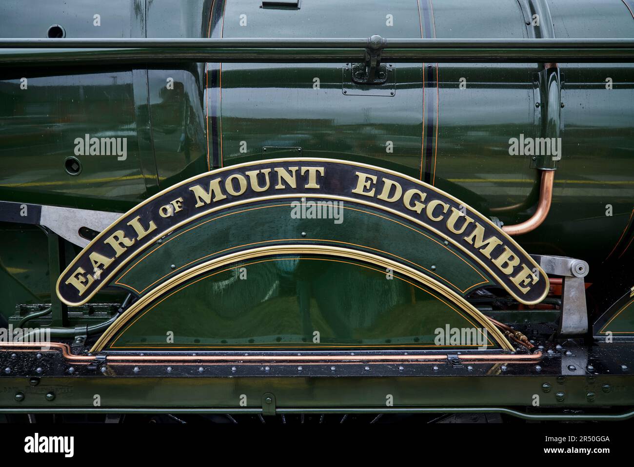Steam train UK, nameplate, Earl of Edgcumbe, GWR train, Shakespeare ...