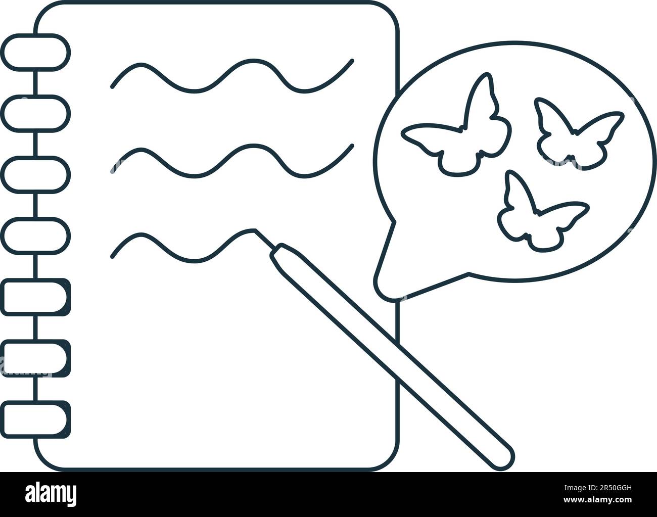 Writing icon. Monochrome simple sign from hobby collection. Writing ...