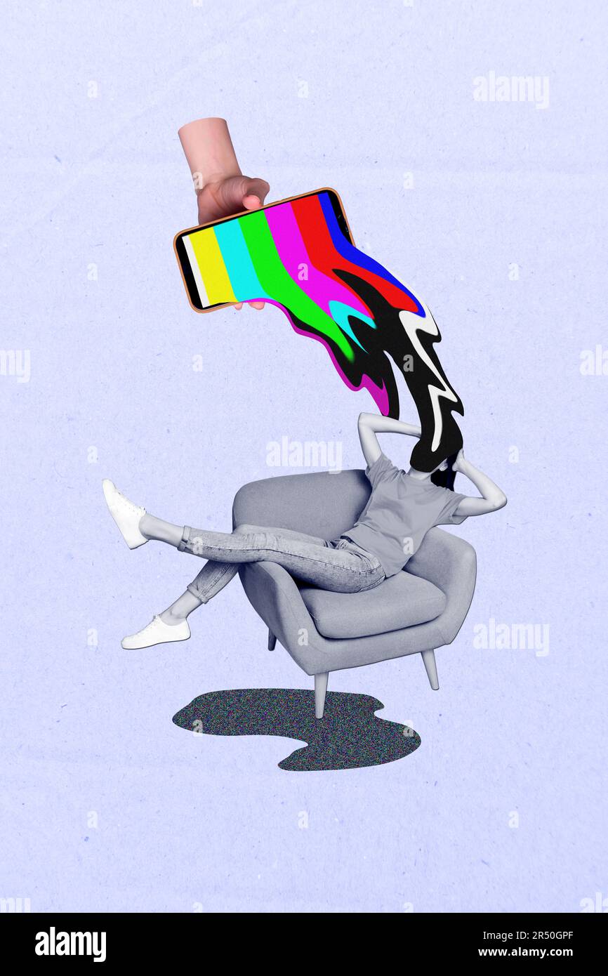 Collage metaphor picture of head zombie painted image of stupid zombie ...