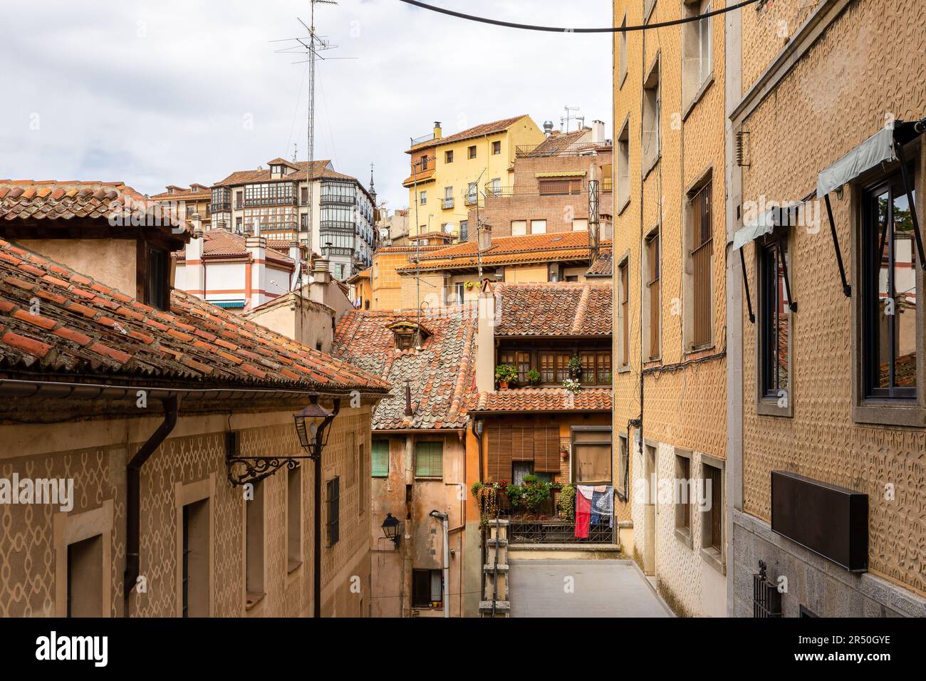 Segovia, Spain cityscape, traditonal Mediterranean style residential ...