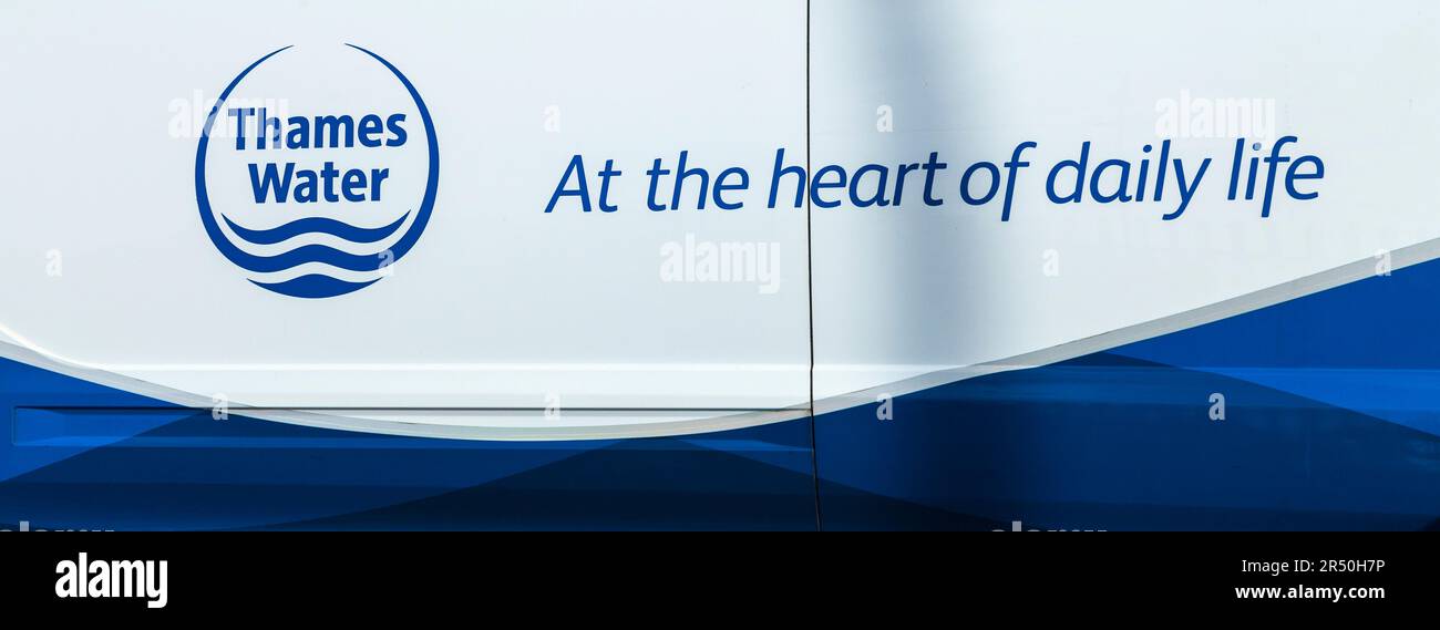 Thames Water signage on side of van in Teddington,England,UK Stock ...