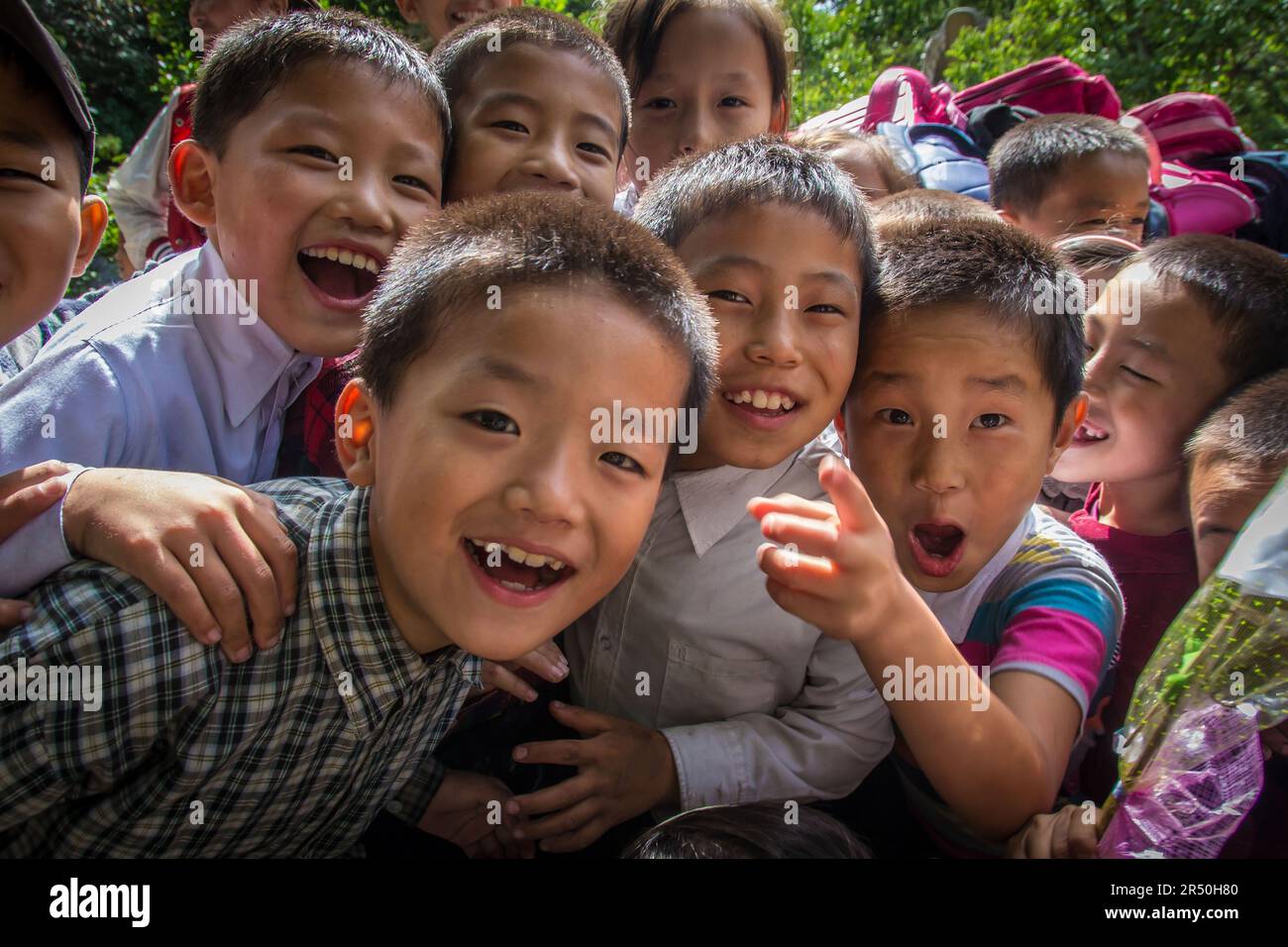 north korean kids having fun Stock Photo - Alamy