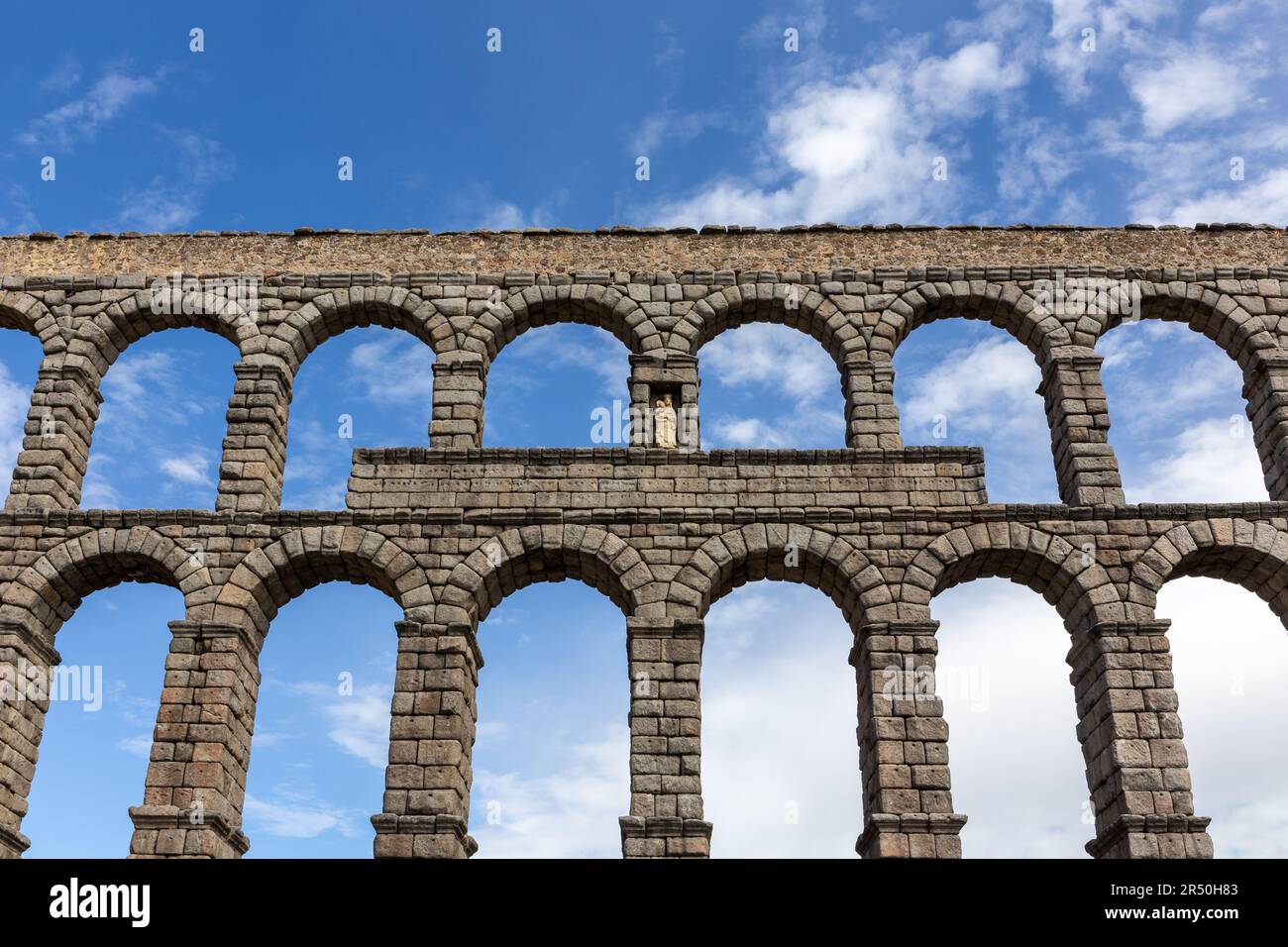 The Aqueduct of Segovia, Spain, ancient roman stone structure, symbol ...