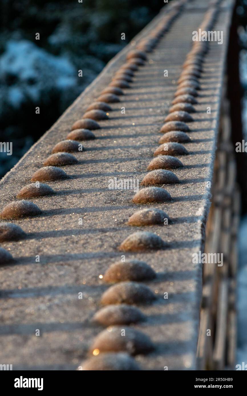 Crusoe Bridge crossing the River Cam on Coe Fen, Cambridge, UK, on a ...