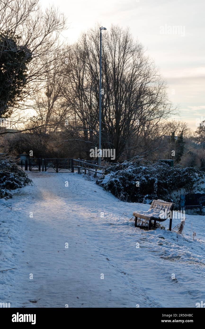 Coe Fen, Cambridge, UK on a snowy winters day Stock Photo - Alamy