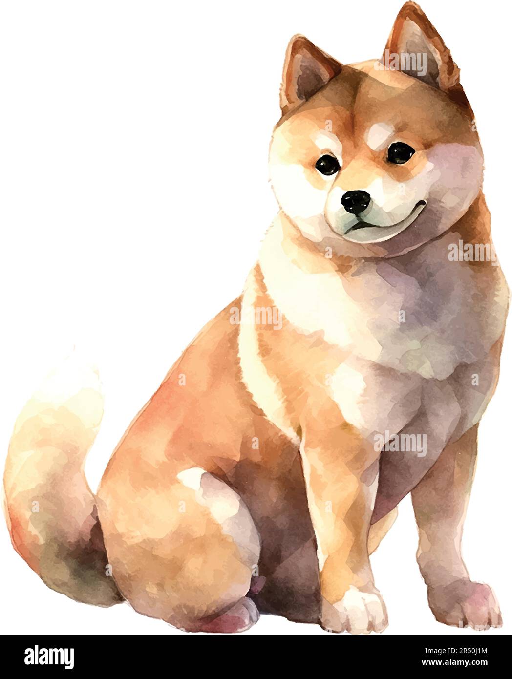 Akita dog watercolor, great design for any purposes. Funny vector ...