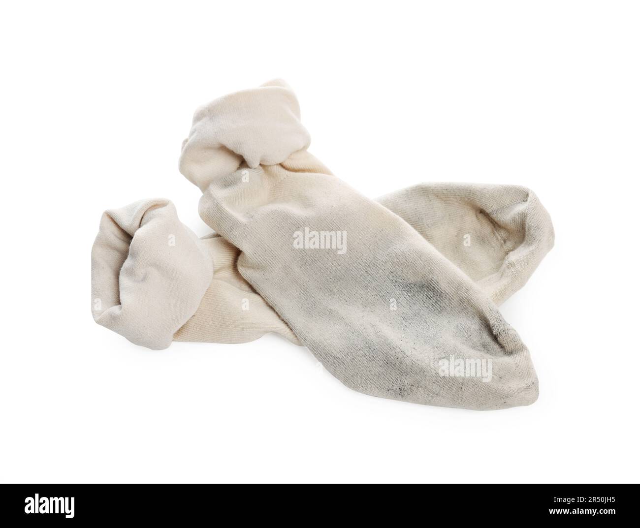 Pair of dirty socks on white background Stock Photo - Alamy