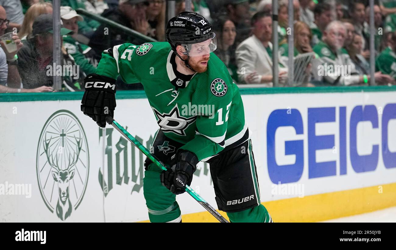 Dallas Stars center Radek Faksa controls the puck during Game 3 of the ...