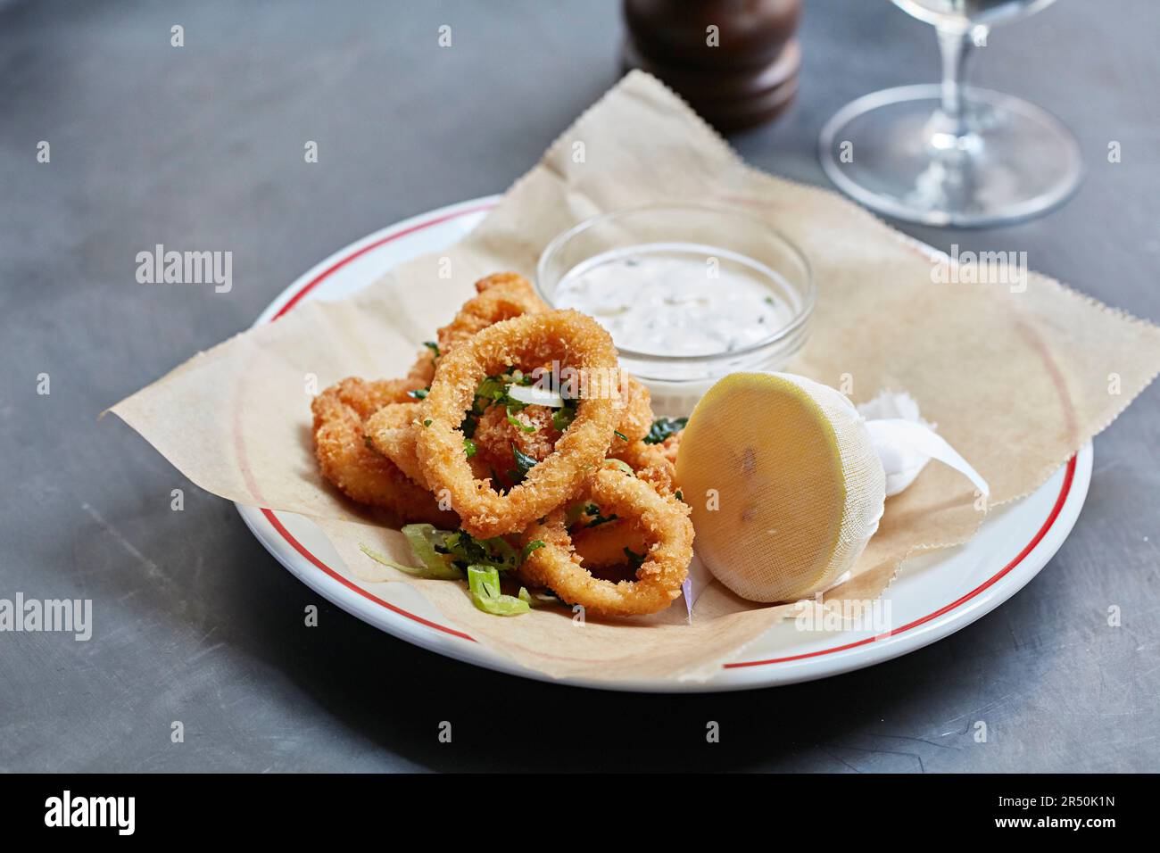 Calamari - fried squid rings Stock Photo - Alamy