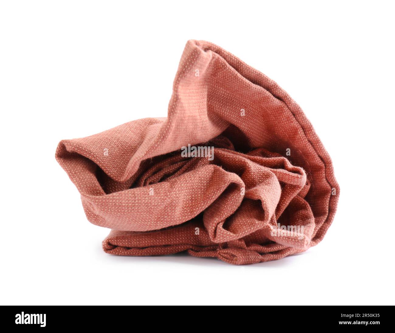 Crumpled color fabric napkin isolated on white Stock Photo - Alamy