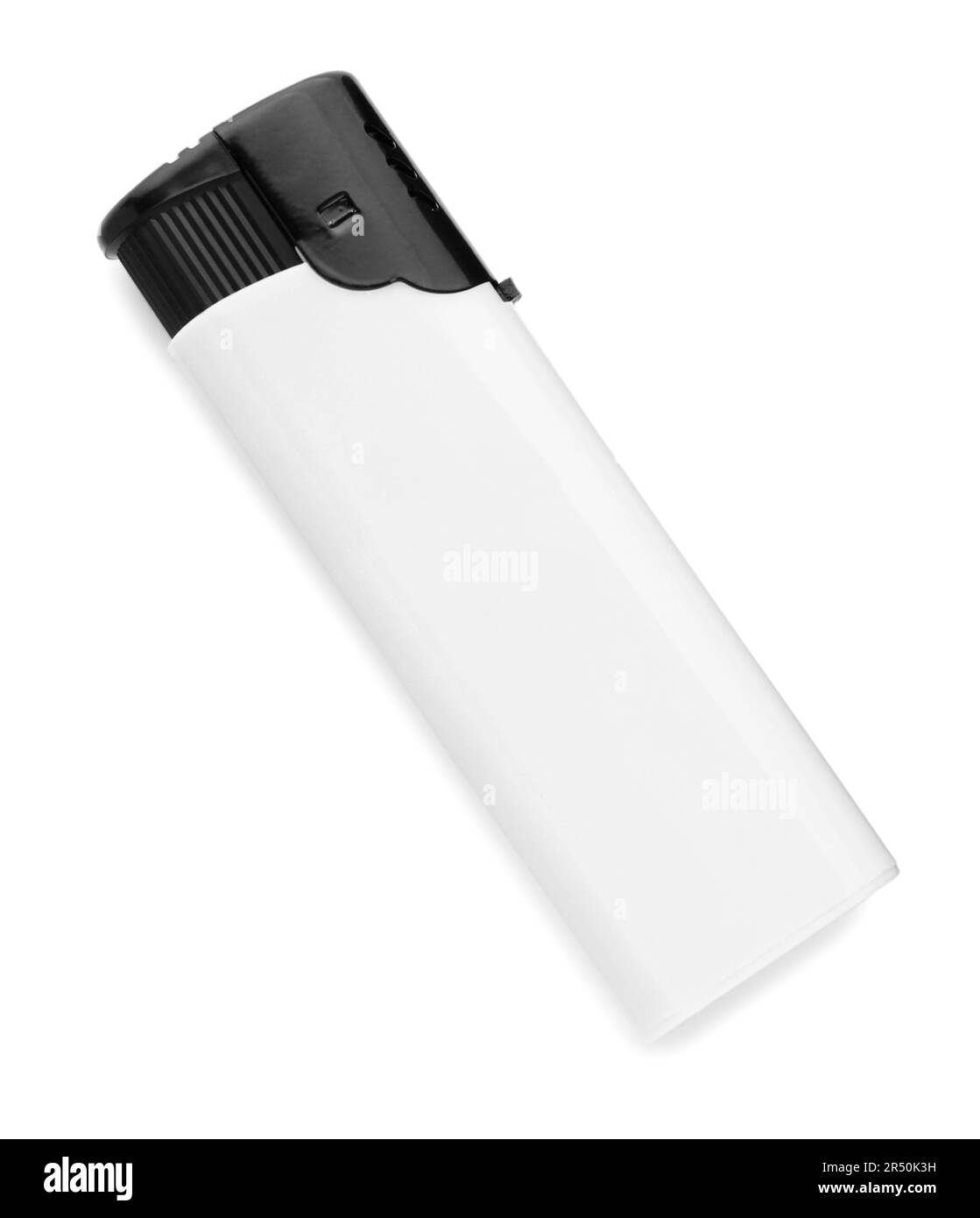 Stylish small pocket lighter isolated on white, top view Stock Photo ...