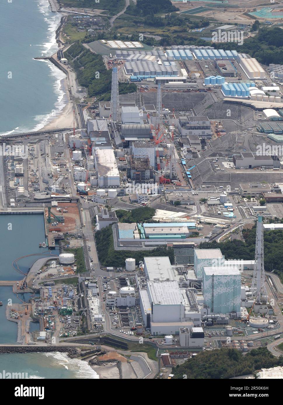 An aerial photo shows Fukushima No. 1 nuclear power plant in Okuma ...