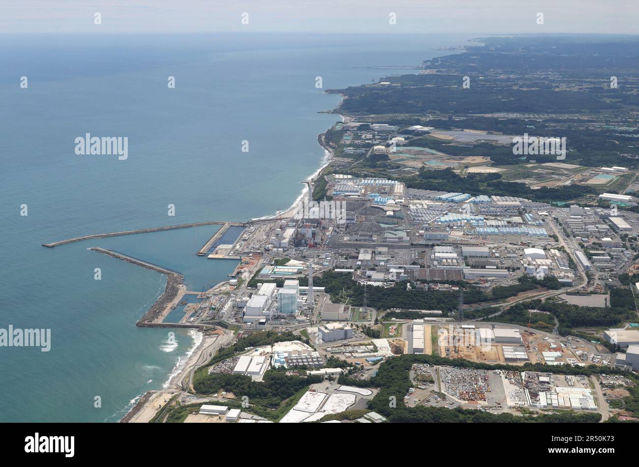 An aerial photo shows Fukushima No. 1 nuclear power plant in Okuma ...