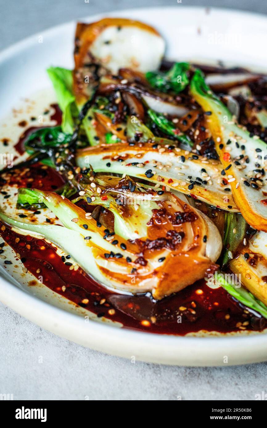 Asian pak choi from the pan Stock Photo - Alamy