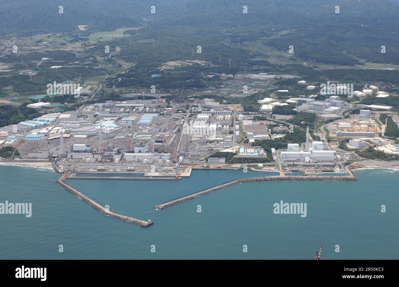 An aerial photo shows Fukushima No. 1 nuclear power plant in Okuma ...