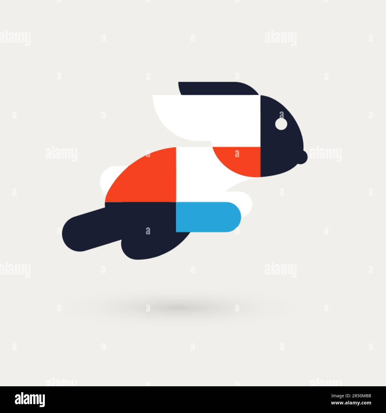 Cartoon-style white animal logo with a modern and artistic design ...