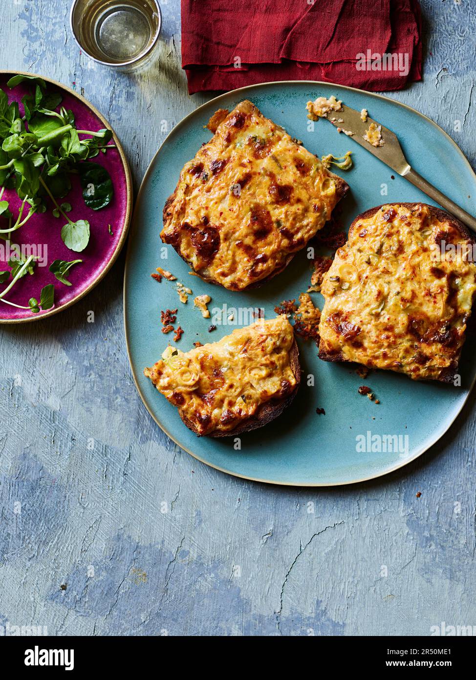Welsh rarebit with watercress Stock Photo - Alamy
