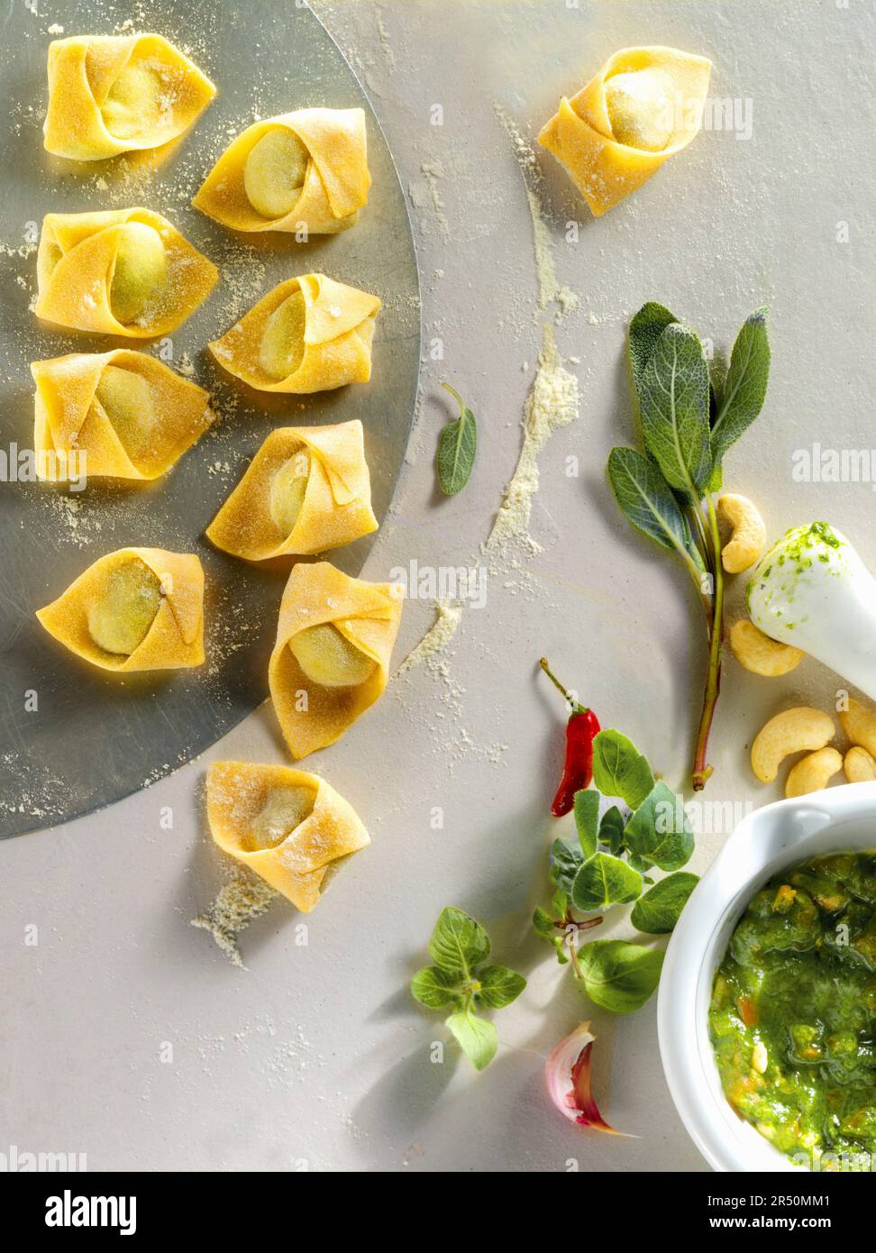Fresh homemade tortellini Stock Photo - Alamy