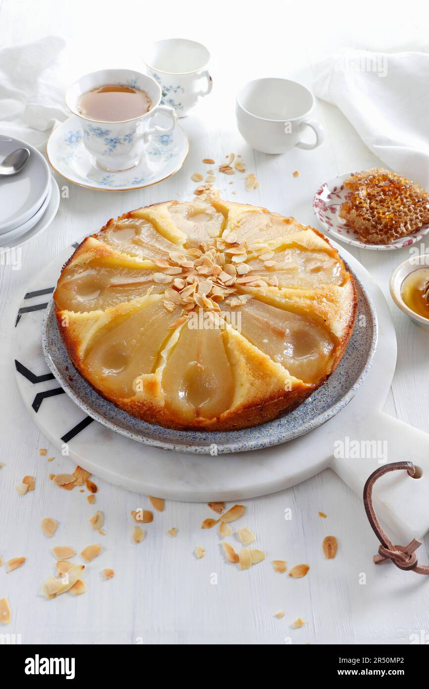 Pear upside down cake Stock Photo - Alamy