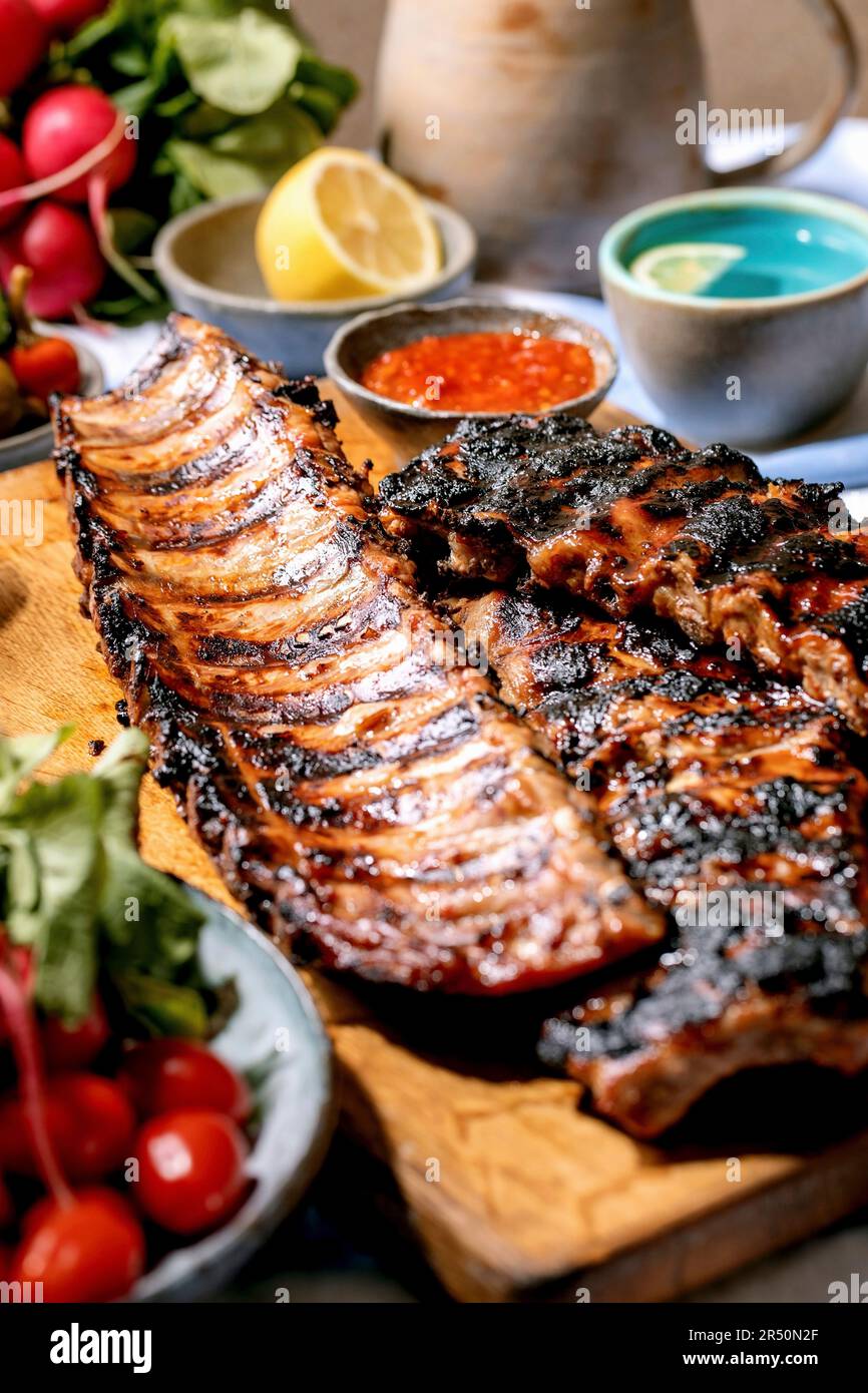 Grilled ribs vegetables on hi-res stock photography and images - Alamy