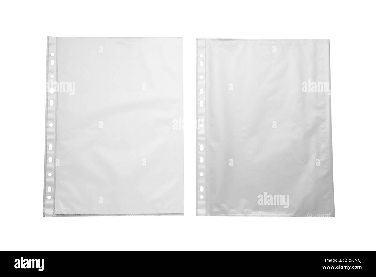 Punched pockets isolated on white, top view Stock Photo - Alamy