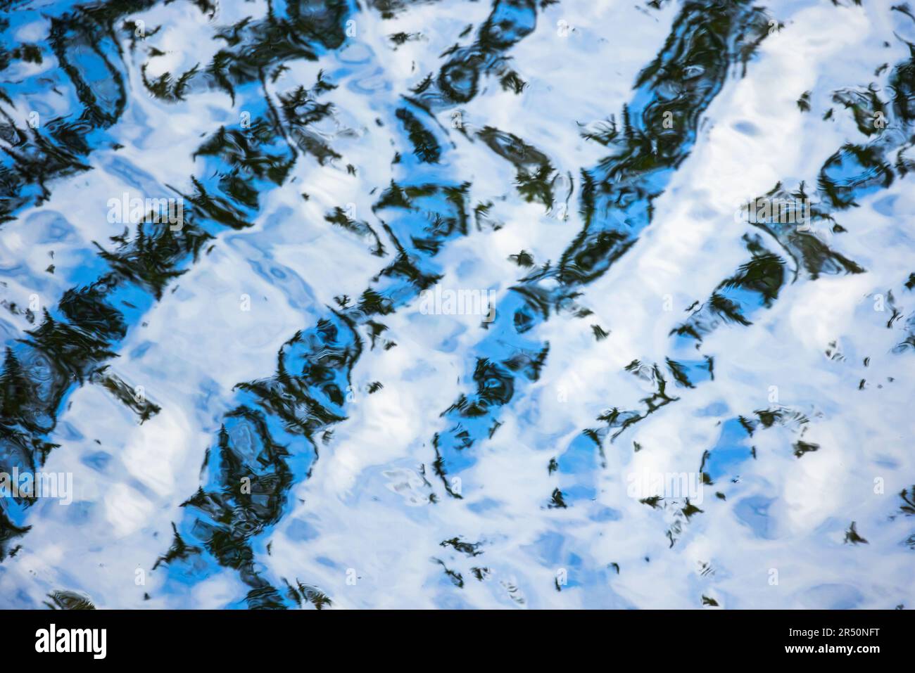 Blue water surface with abstract ripple pattern. Natural background ...