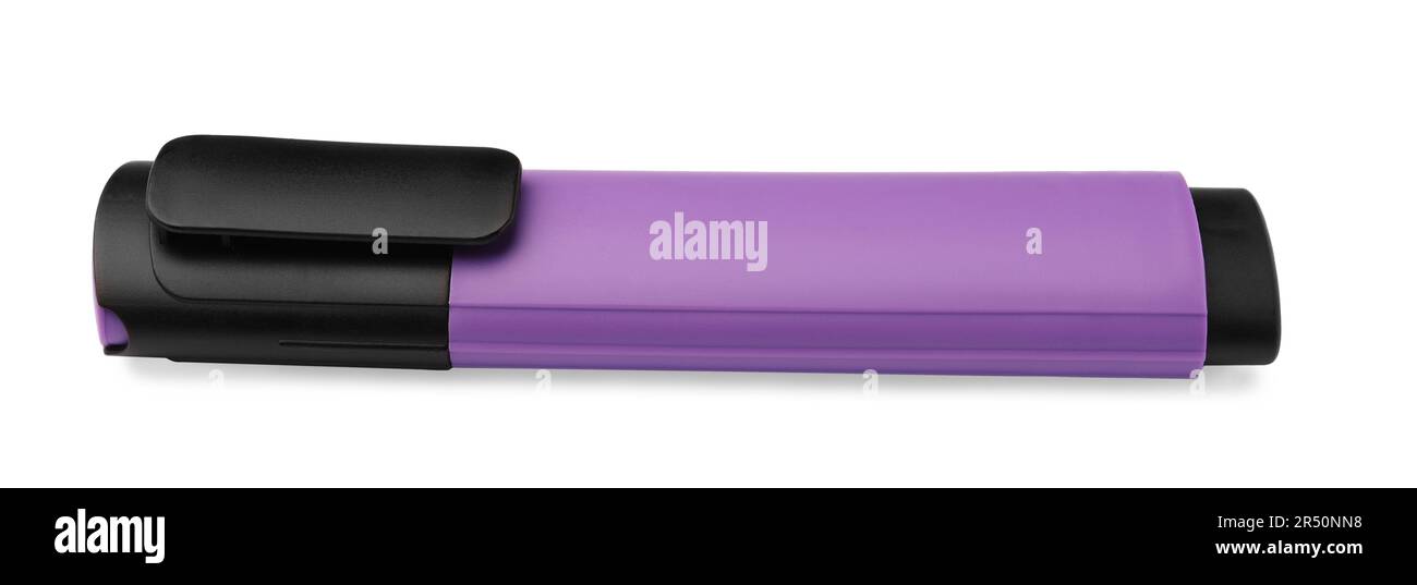 Bright violet marker isolated on white. Office stationery Stock Photo ...