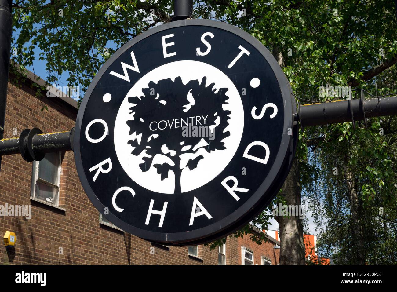 West Orchards shopping centre sign, Coventry, West Midlands, England ...
