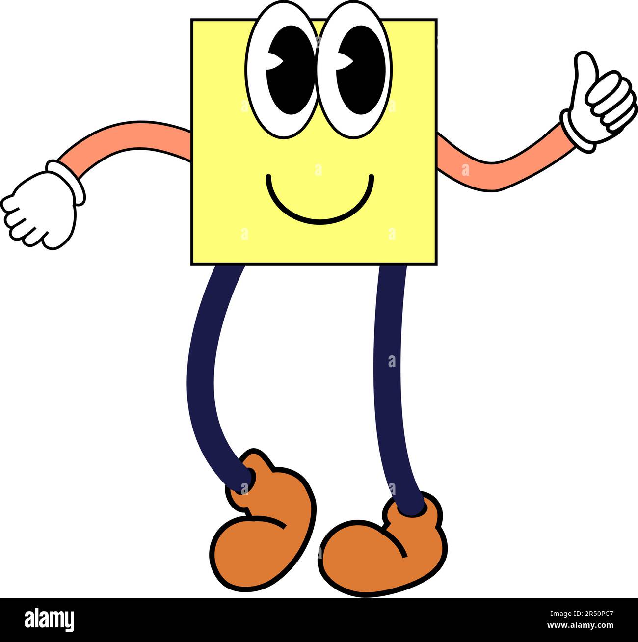 Cartoon Groovy funny cartoon smile character, vintage. Funky comic ...