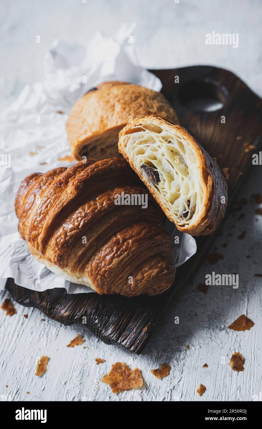 Croissant and pain au choco inside Stock Photo - Alamy