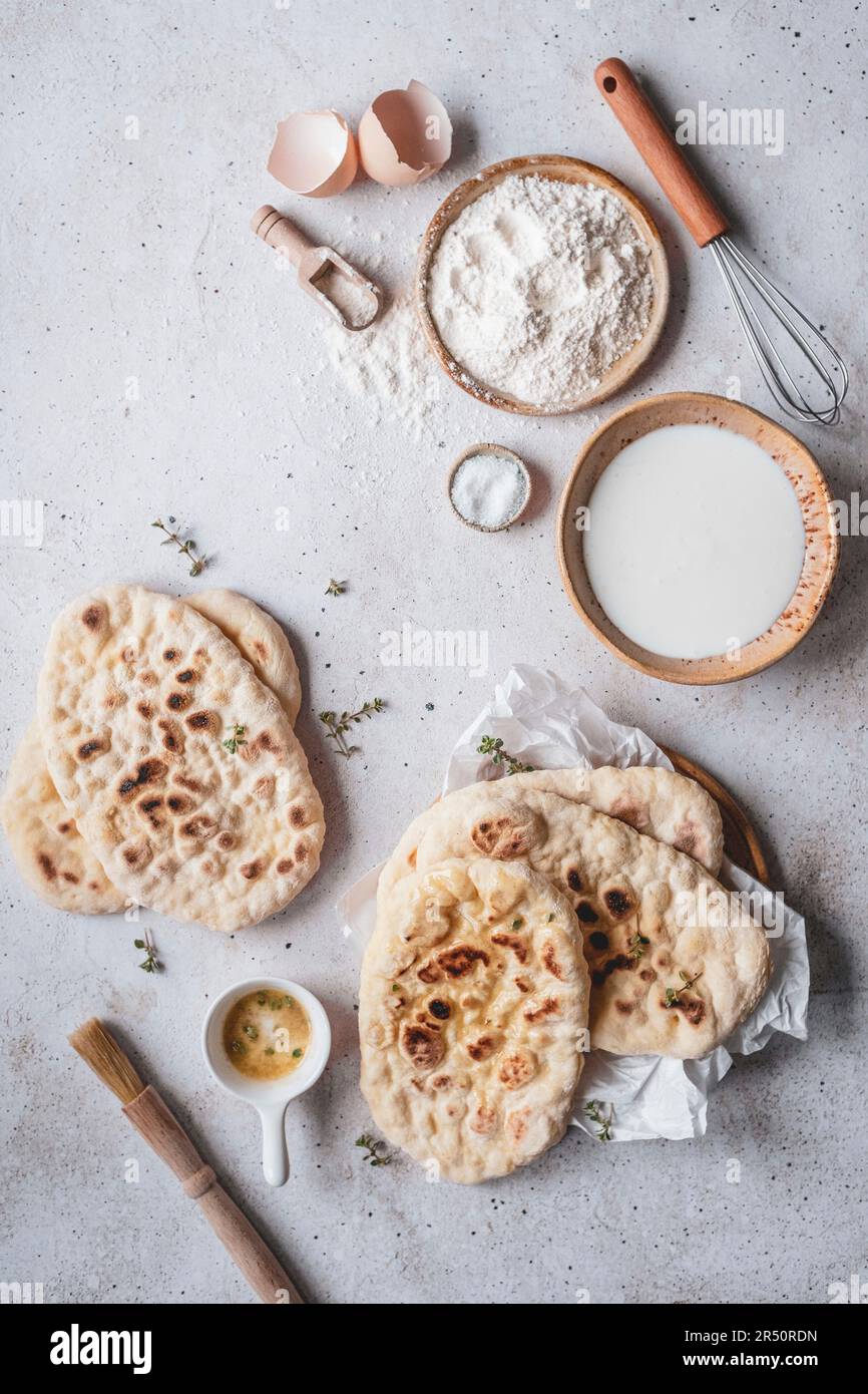 Homemade Indian bread baked in a pan Stock Photo - Alamy