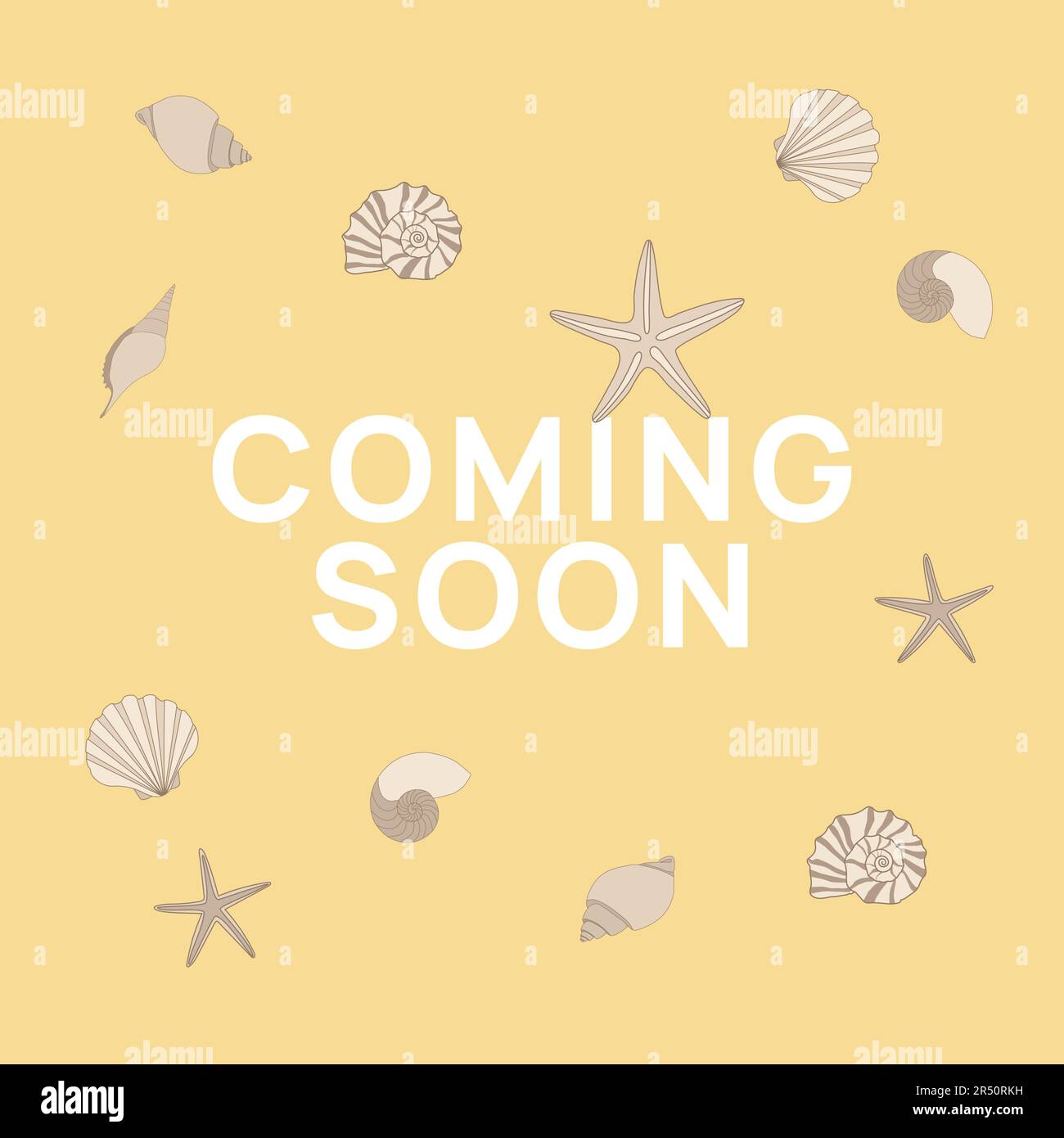 Coming soon - Facebook Banner with Seashells 2 Stock Vector Image & Art ...