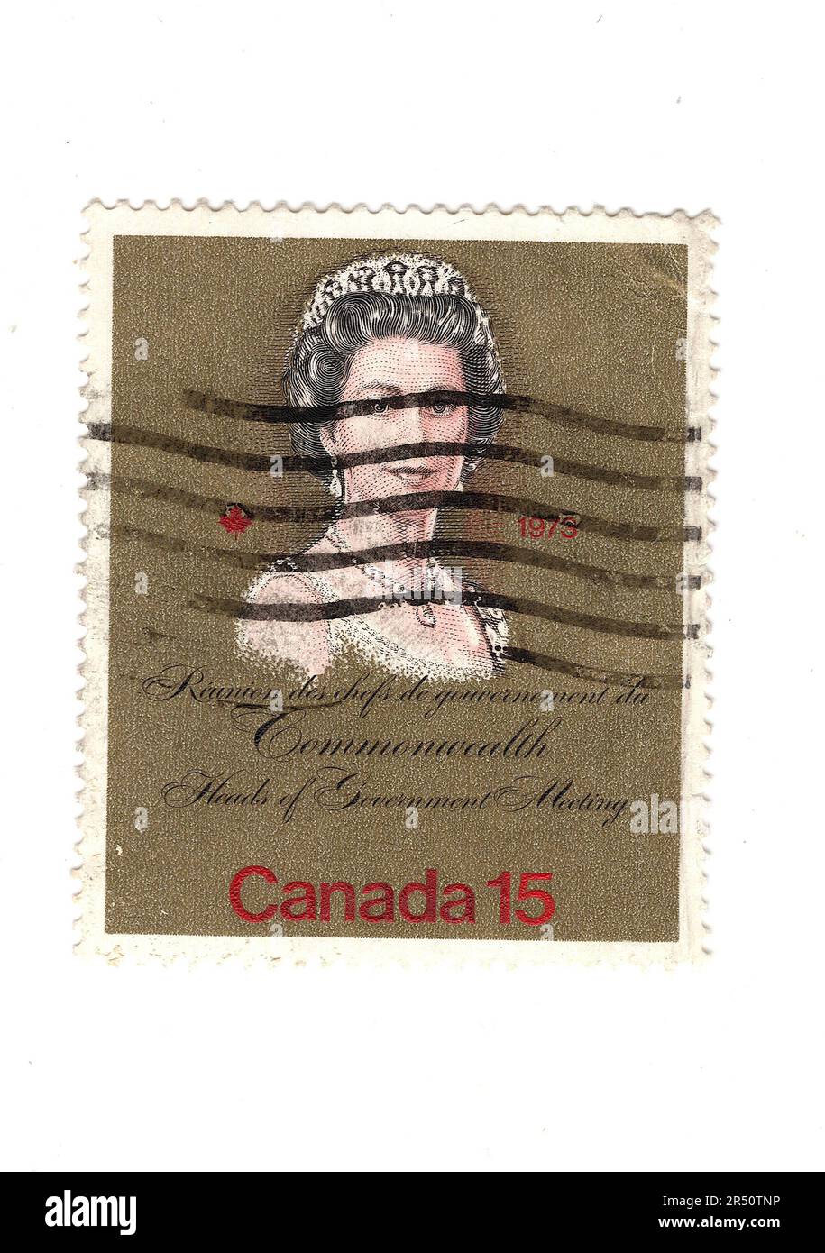 Vintage postage stamps from Canada featuring a portrait of Queen ...