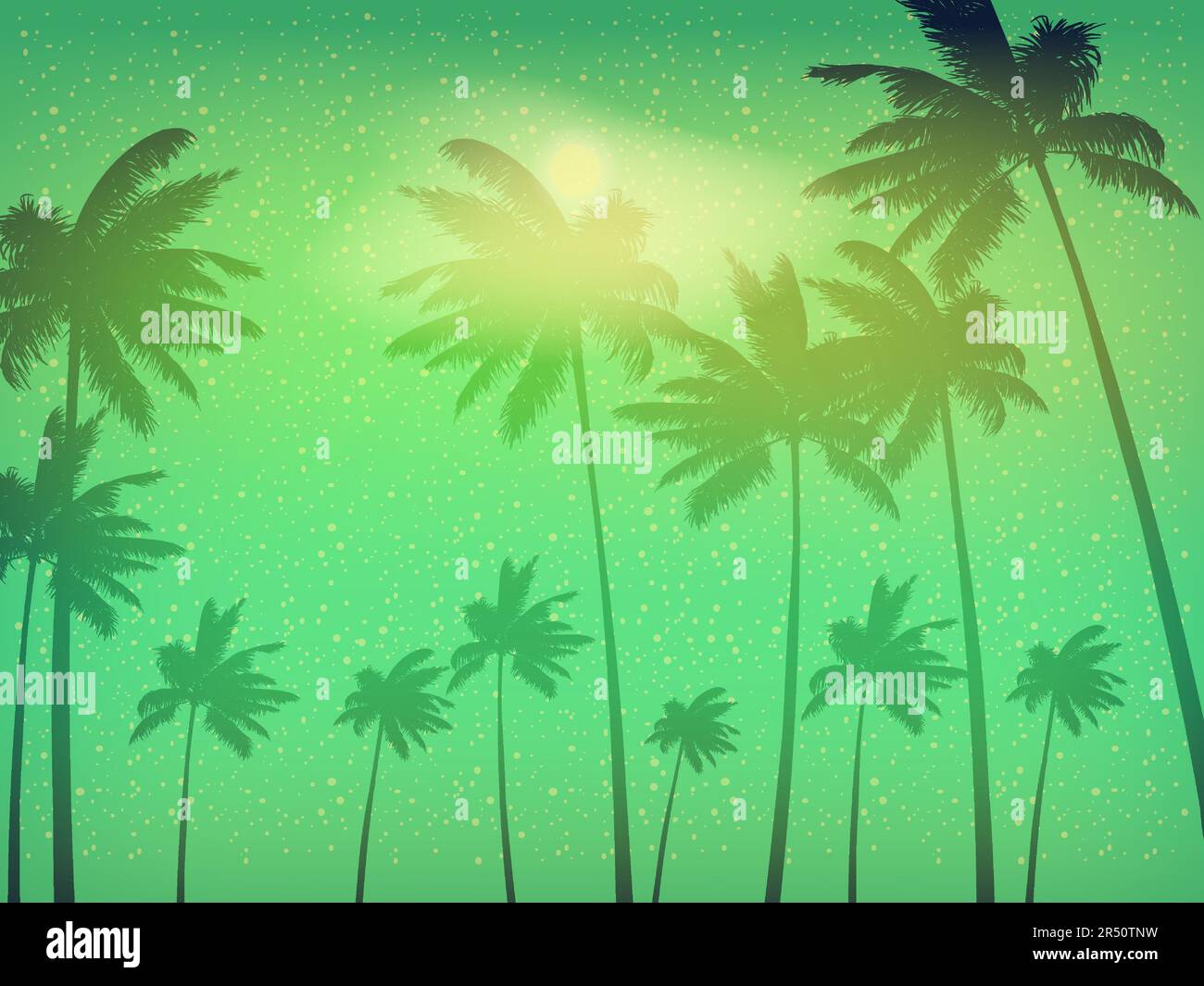 Ocean view palms, seashore, horizon banner vector Stock Vector Image ...