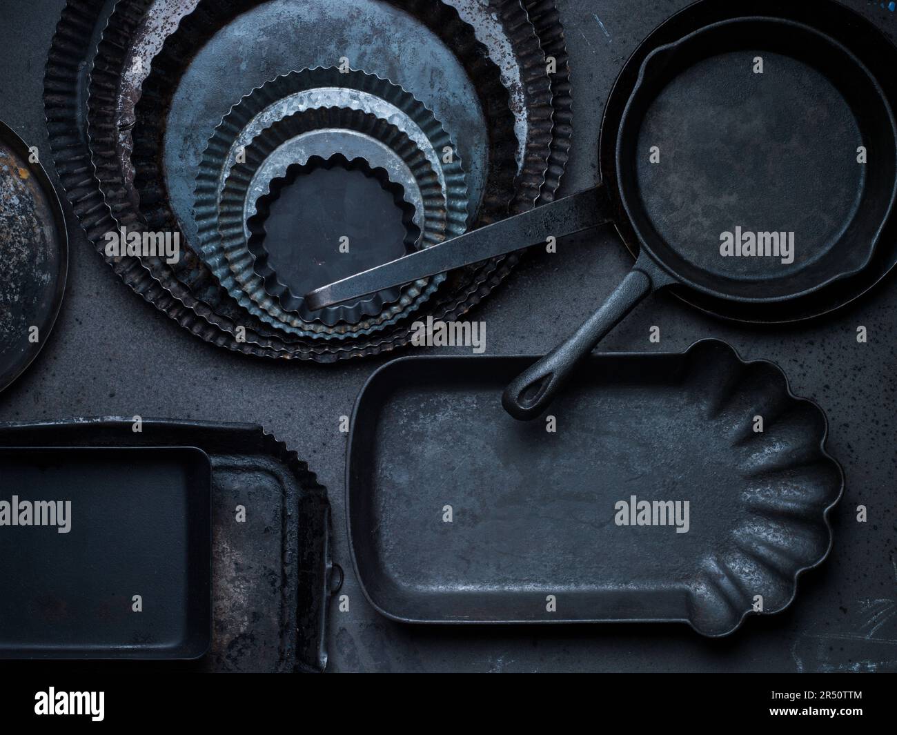 Various steel tart molds Stock Photo - Alamy