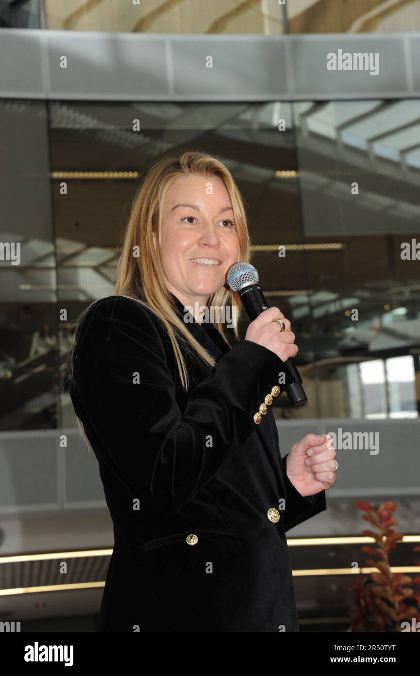 Rebecca Vallance and Qantas launch May 31 2023 in Sydney Stock Photo ...