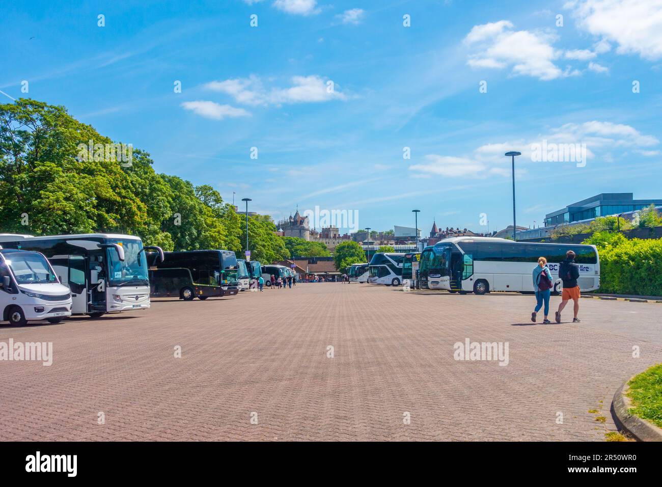 Coaches parked in the Alma Road car park in Windsor, UK Stock Photo - Alamy