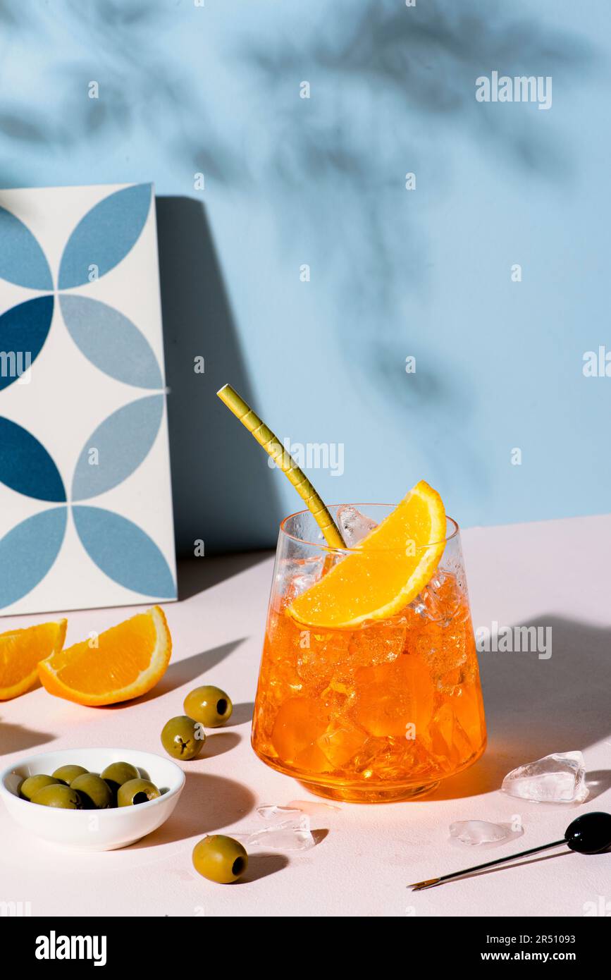 Aperol spritz on ice Stock Photo - Alamy