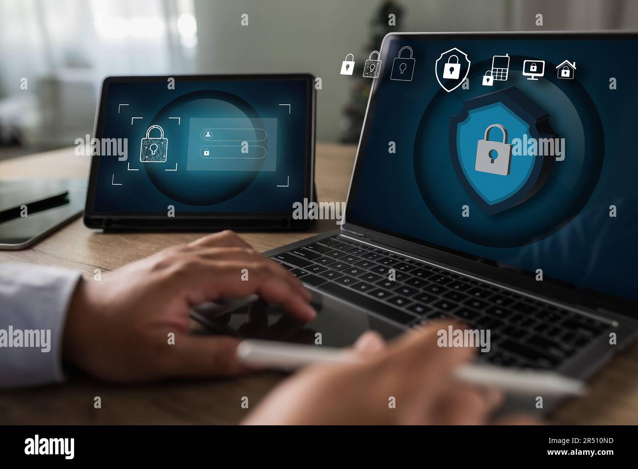 CYBER SECURITY Business technology Antivirus Alert Protection Security ...