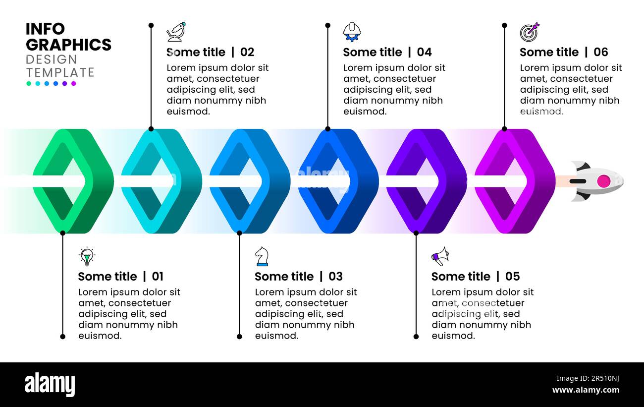 Infographic template with icons and 6 options or steps. Success concept ...