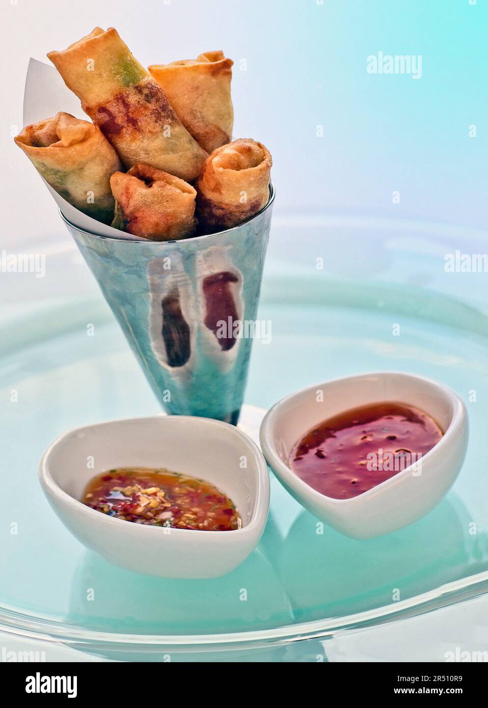 Samosas with dips Stock Photo - Alamy
