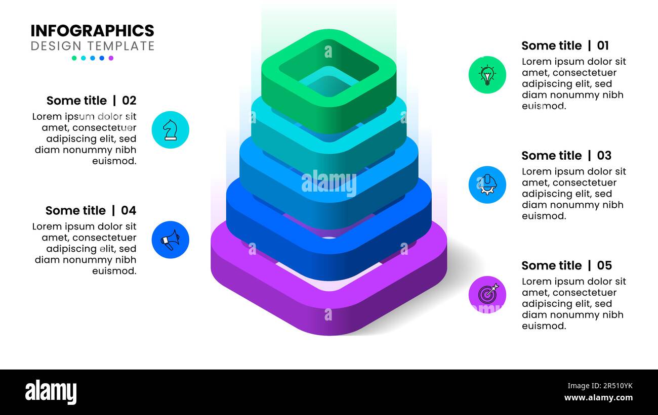 Infographic template with icons and 5 options or steps. Pyramid. Can be ...