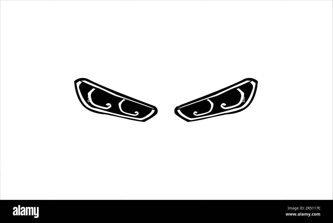 Car headlights pair on white Stock Vector Image & Art - Alamy