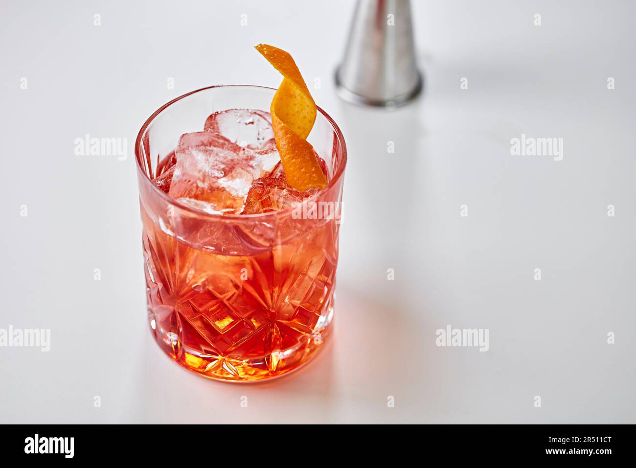 Negroni with an orange peel Stock Photo - Alamy