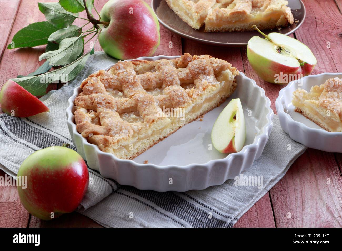 Shortbread tart with apple mousse Stock Photo - Alamy