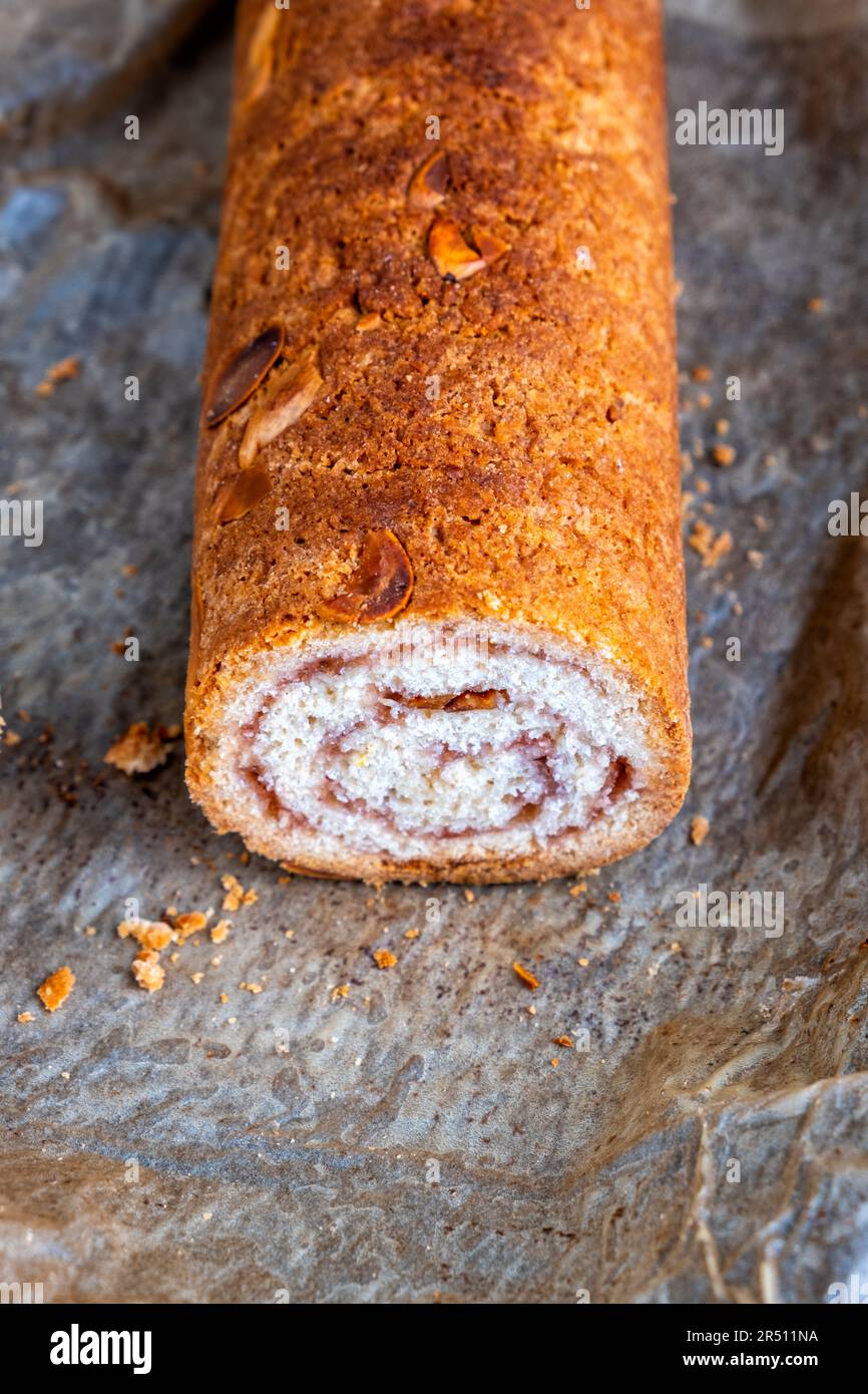 Raspberry Almond Roll Stock Photo - Alamy