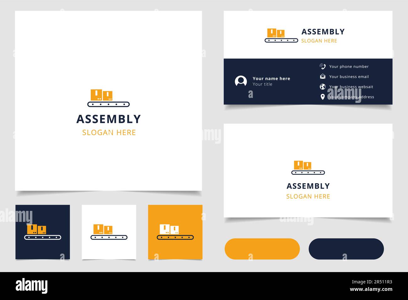 Assembly logo design with editable slogan. Branding book and business card template Stock Vector ...