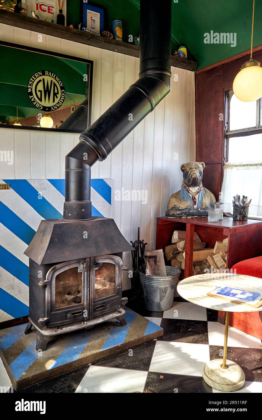 Unusual conversion Interior of a train carriages to a cafe and diner ...