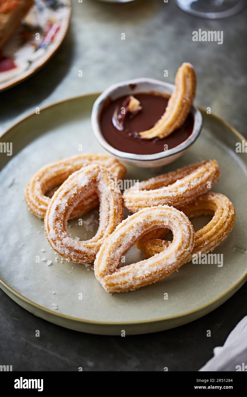 Churros and cream hi-res stock photography and images - Alamy